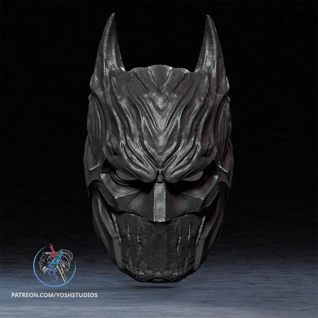 Deathbat Batman Helmet Mask 3D Printed physical Unpainted Kit Cosplay ...