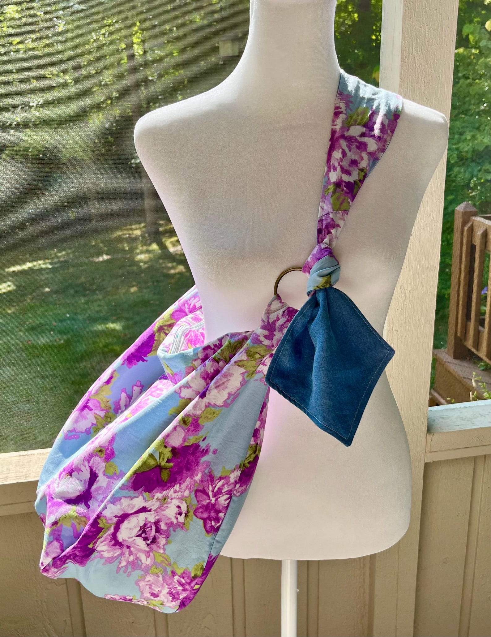 Hobo Bag, Crossbody Bag, Shoulder Bag, Purse, Handmade, Upcycled Fabric ...