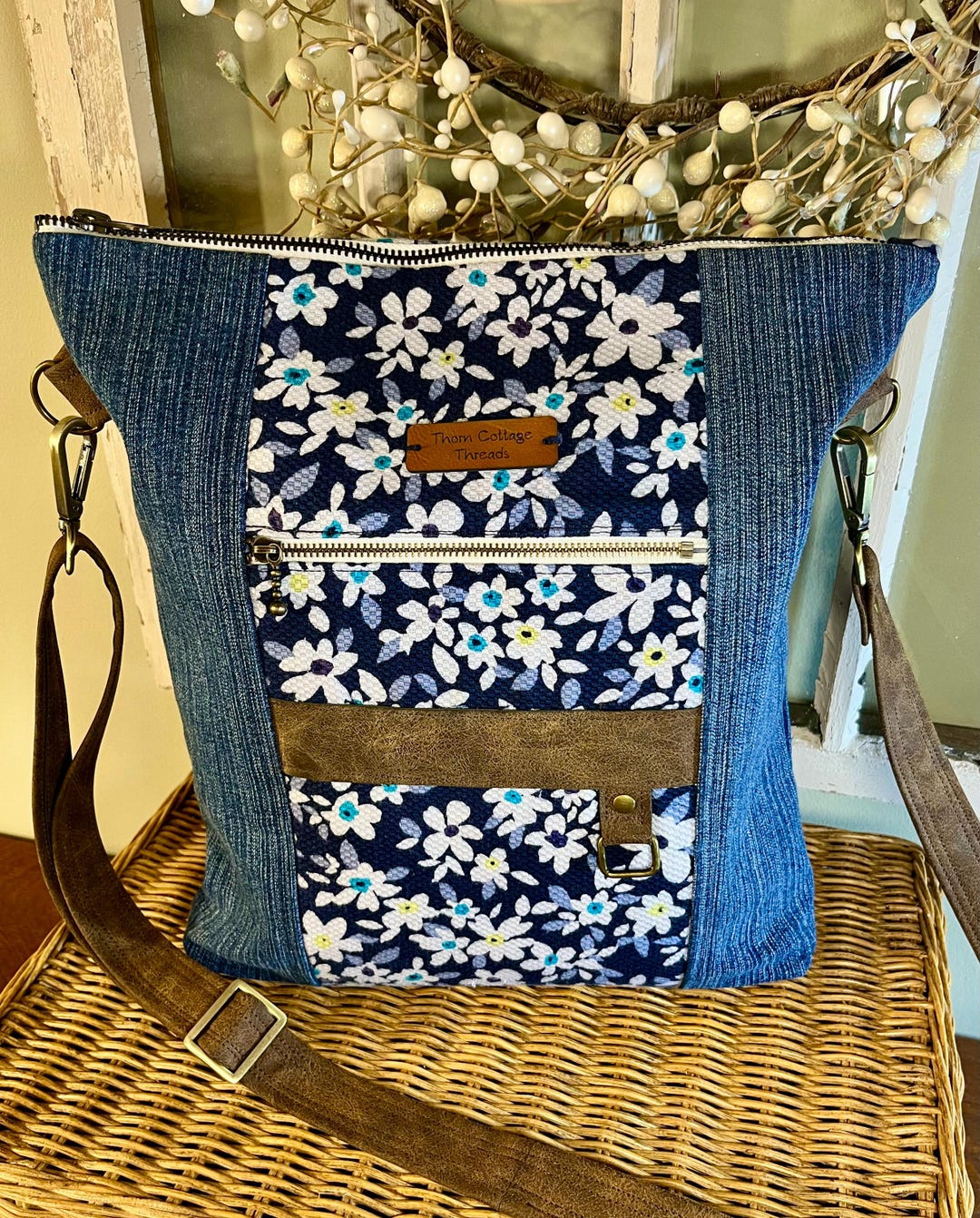Crossbody Bag, Shoulder Bag, Purse, Handmade, up Cycled Fabric, Denim ...