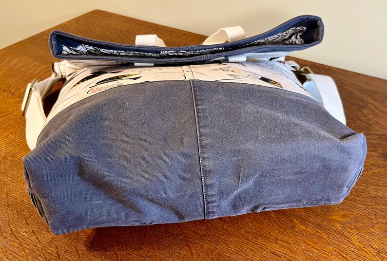 Fold Over Tote, Purse, Expandable, up Cycled, Denim, Handmade, Shoulder ...