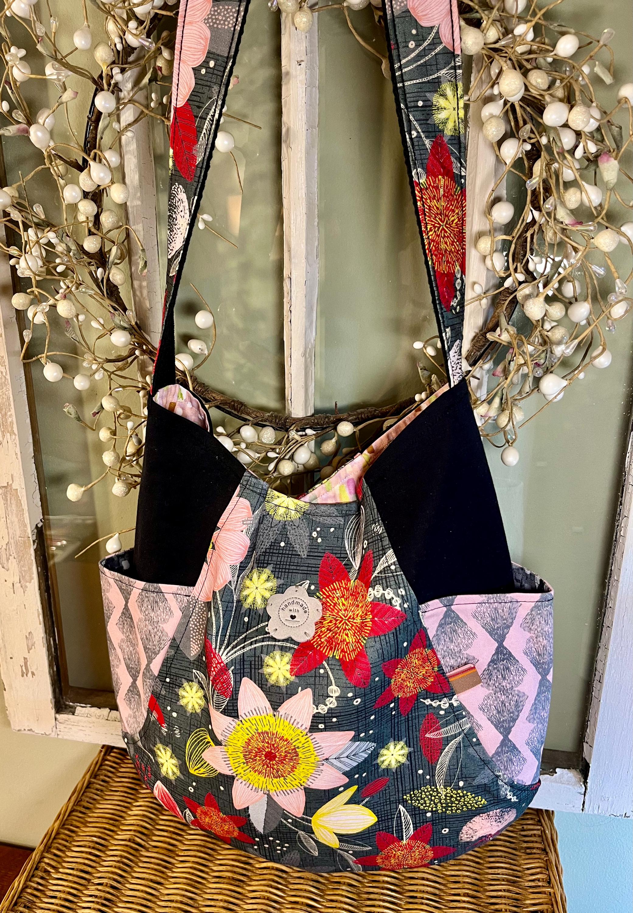 Shoulder Bag, Purse, Tote, Handmade, Upcycled Fabric, Multiple Pockets ...
