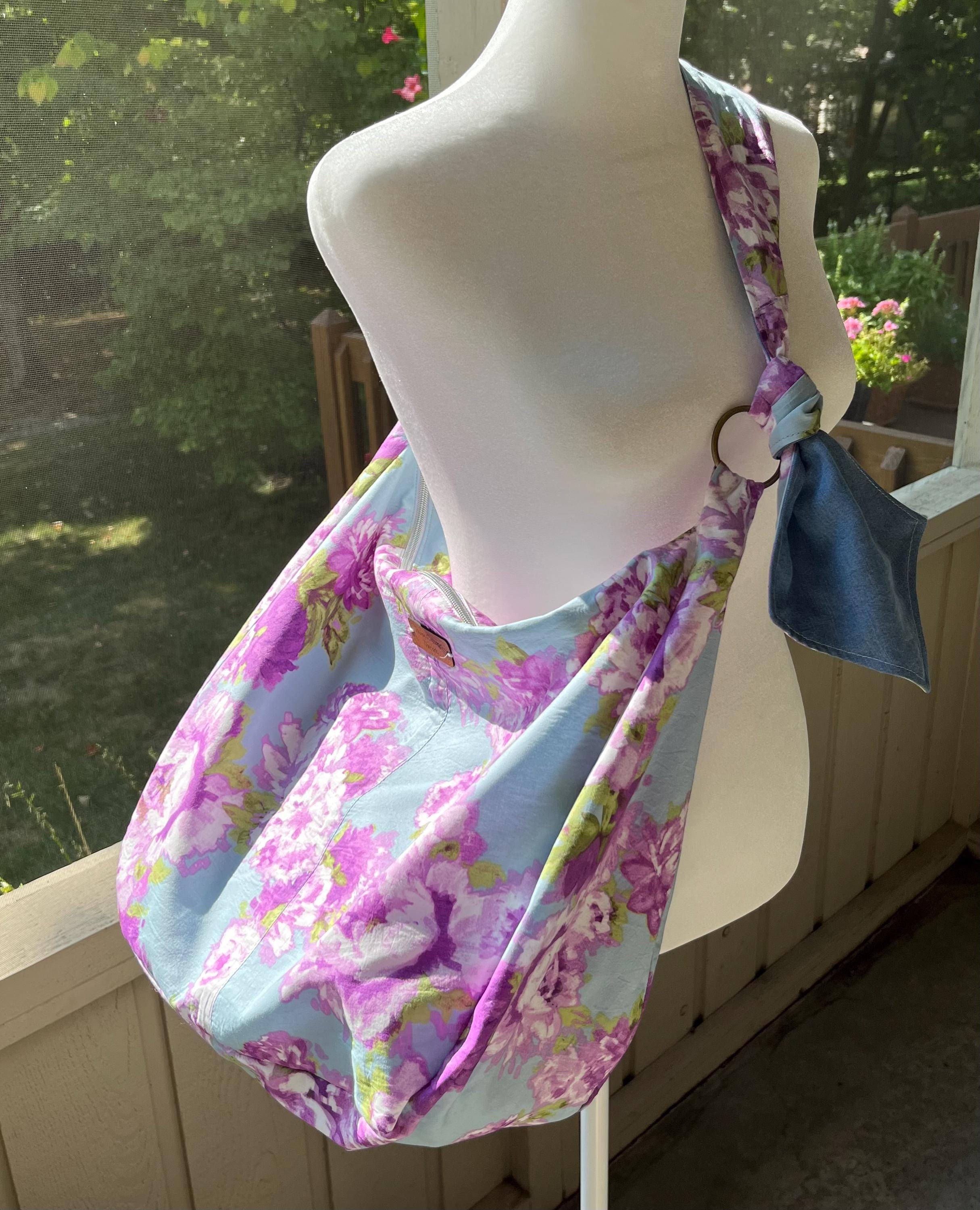 Hobo Bag, Crossbody Bag, Shoulder Bag, Purse, Handmade, Upcycled Fabric ...