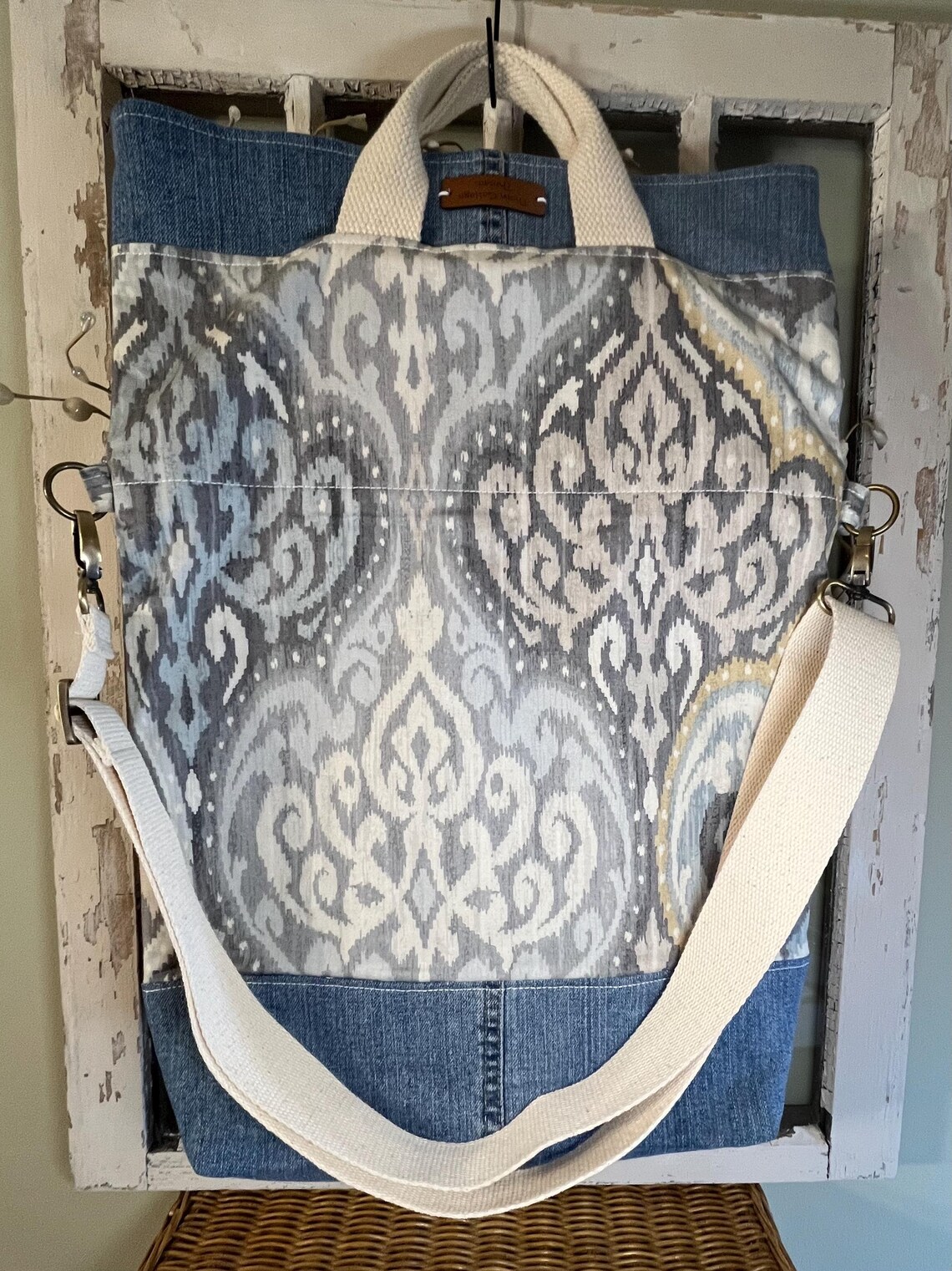 Fold Over Tote, Purse, Handmade, up Cycled, Expandable, Denim ...