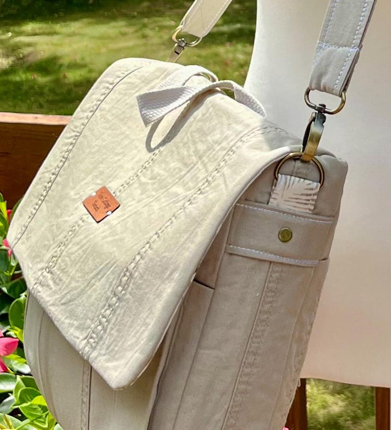 Messenger Bag, Shoulder Bag, Handmade, up Cycled, Cotton Twill ...