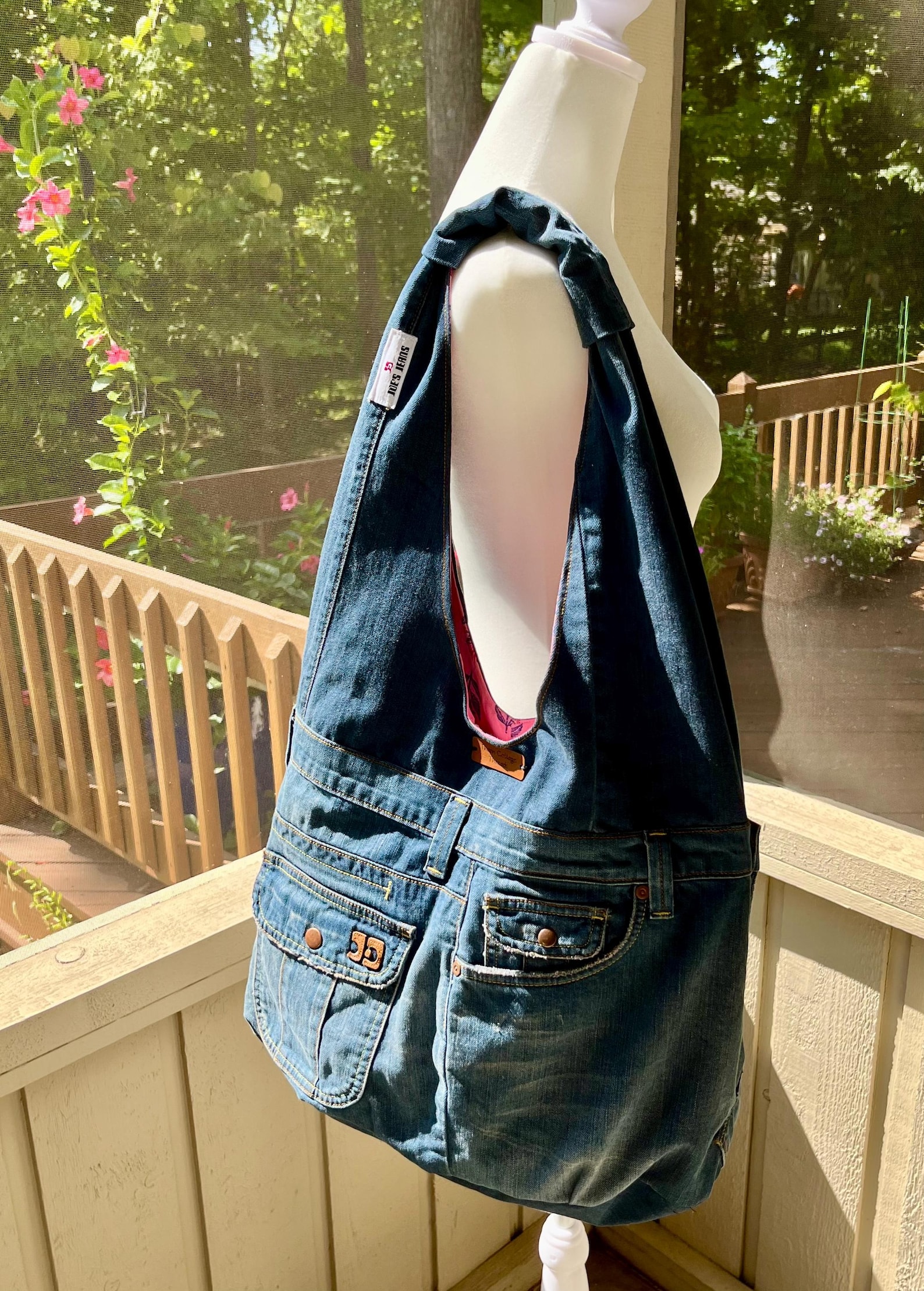 Hobo Bag, Shoulder Bag, Tote, Handmade, Upcycled Fabrics, Denim, Trendy ...