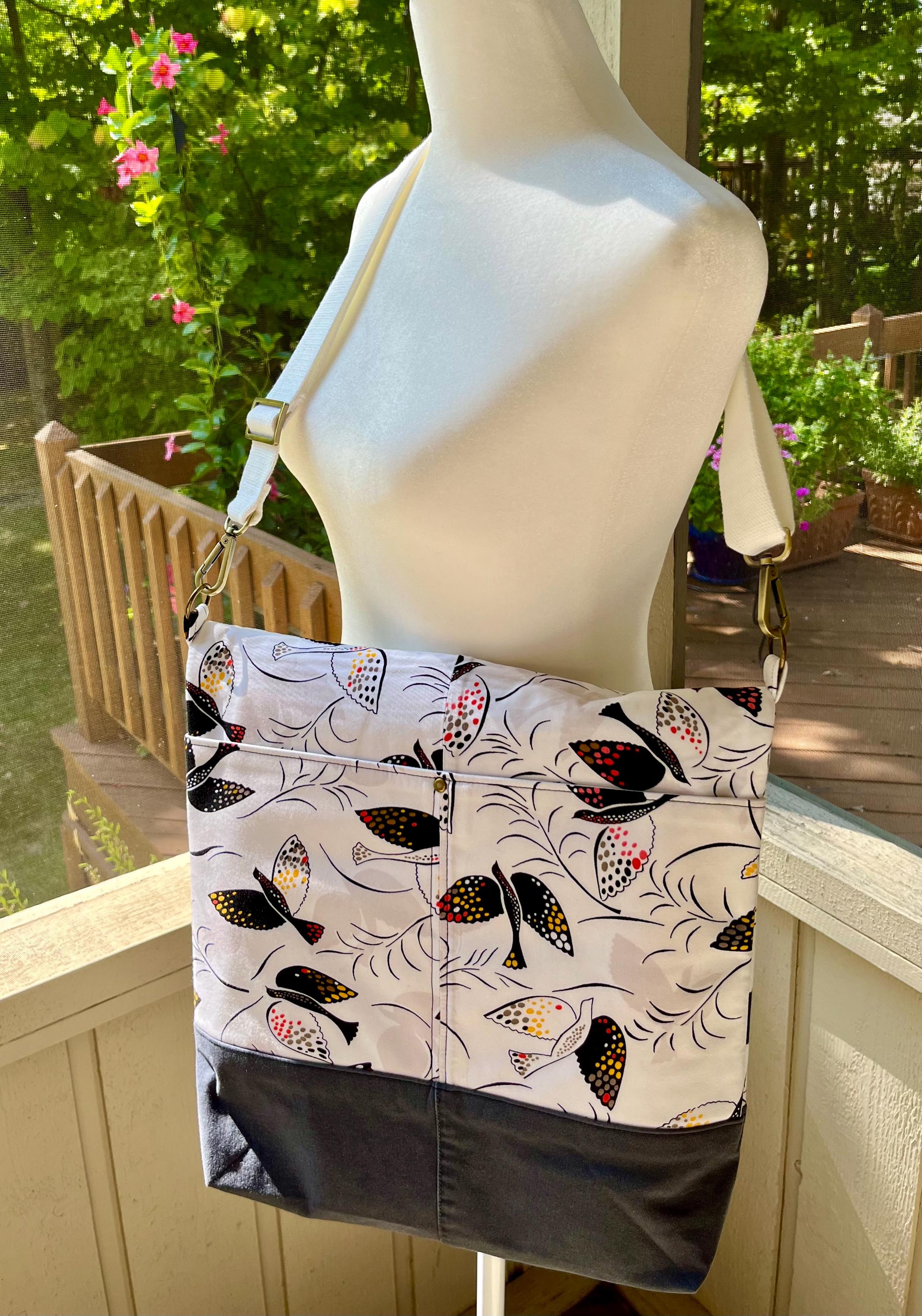 Fold Over Tote, Purse, Expandable, up Cycled, Denim, Handmade, Shoulder ...