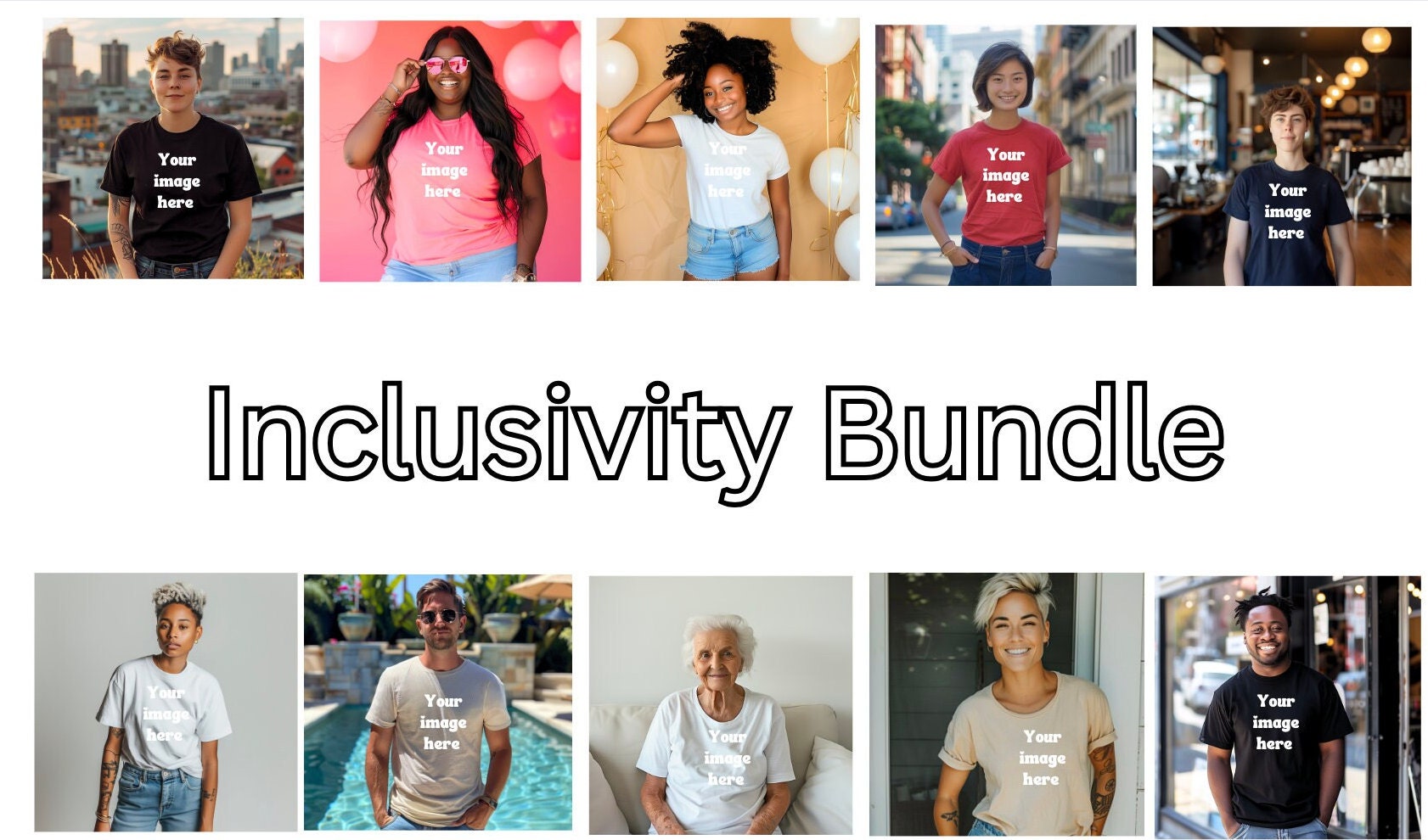Mockup Bundle | Inclusive Models | PNG Model Mockups - Etsy