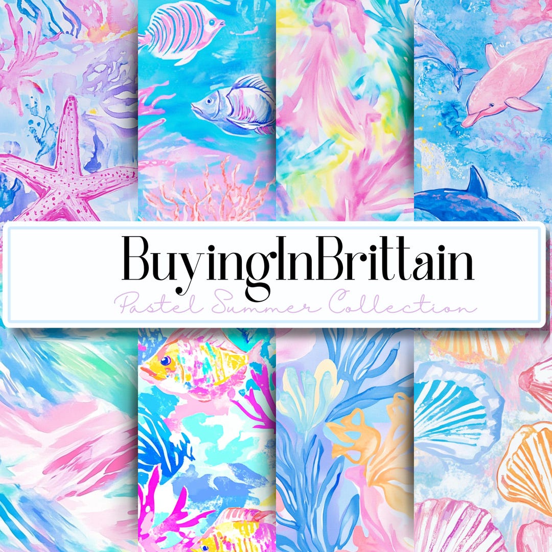 Summer Seamless File Bundle Southern Prep Grand Millennial Ocean ...