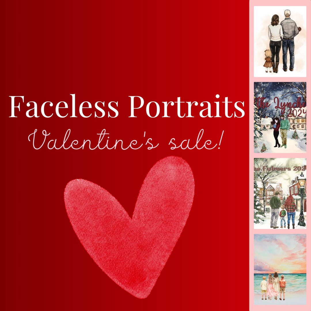 Couples Custom Faceless Portrait Valentine Gift Portraits Painting ...