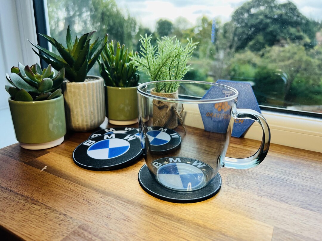 Luxury BMW Logo Drink Coasters Set of 4 Car Enthusiast Gift Premium ...