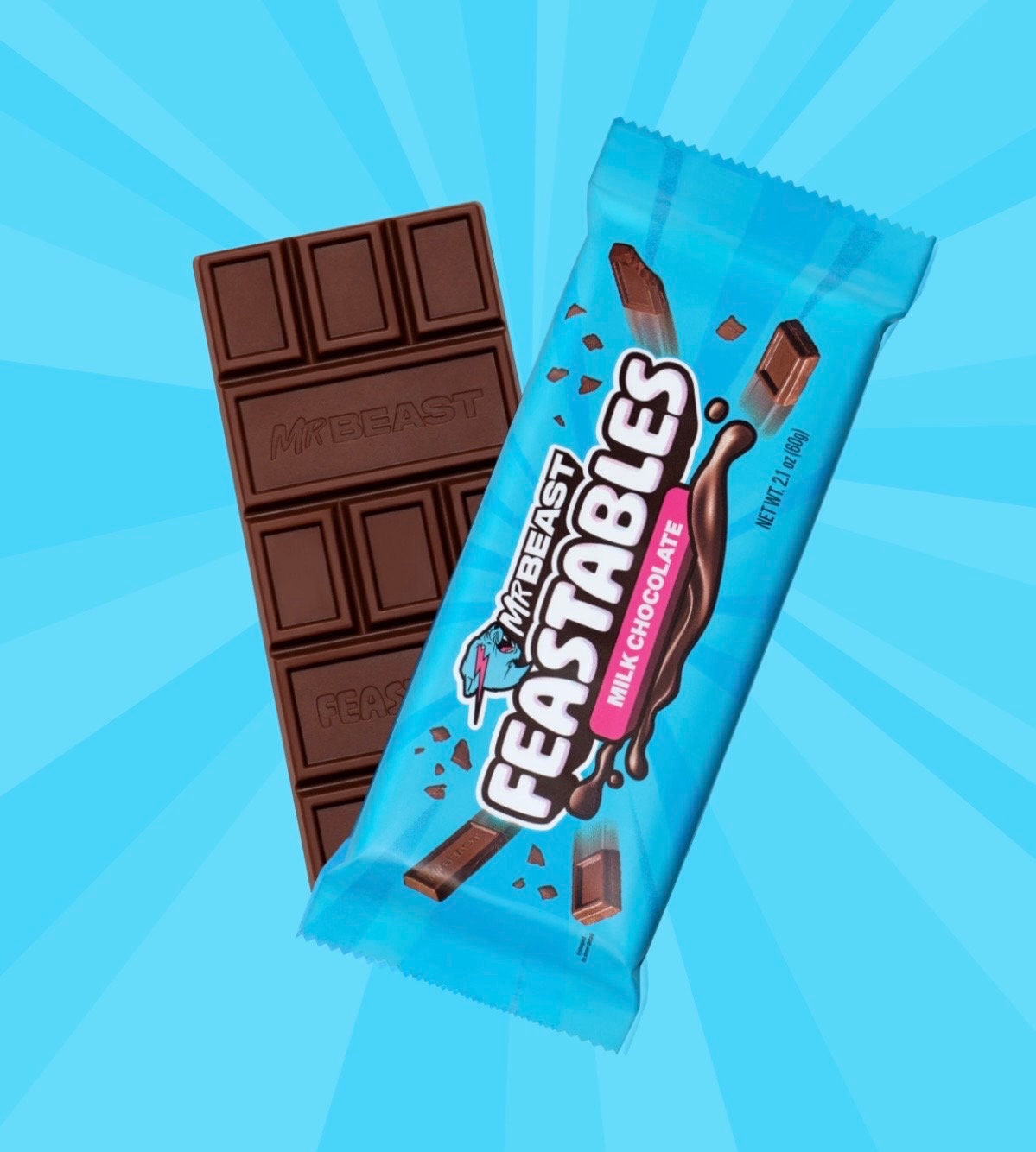 New Packing More Creamy - Mr Beast Feastables Chocolate Bar 60g - Etsy UK