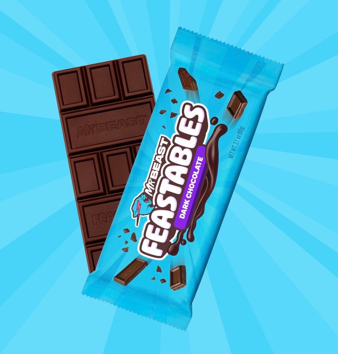 New Packing More Creamy - Mr Beast Feastables Chocolate Bar 60g - Etsy UK