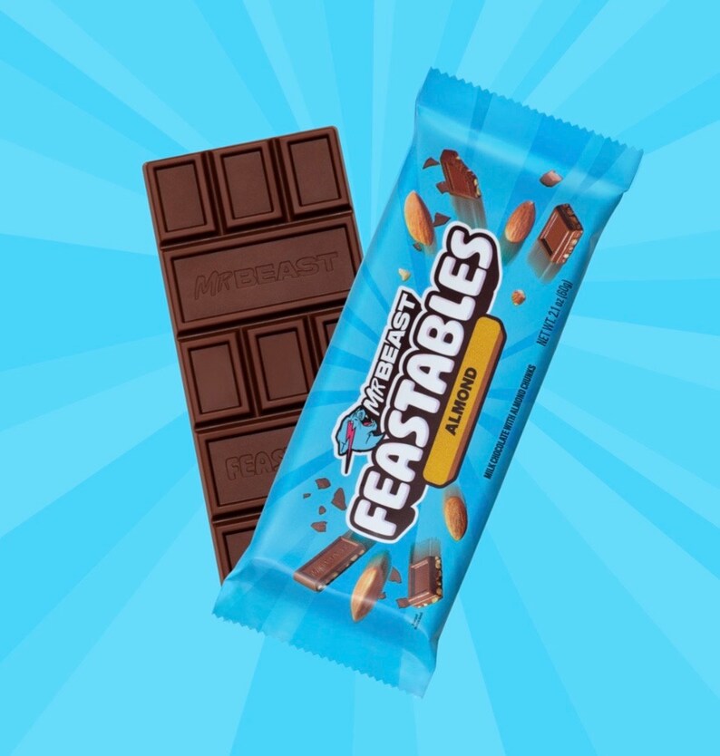 New Packing More Creamy - Mr Beast Feastables Chocolate Bar 60g - Etsy UK