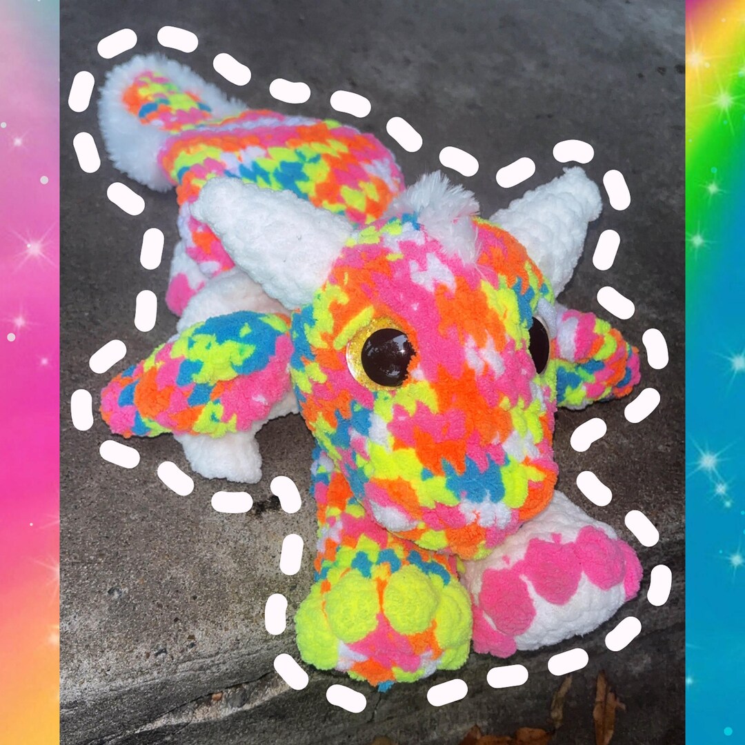 Handmade Lisa Frank Themed Cato the Dragon Snuggler - Etsy