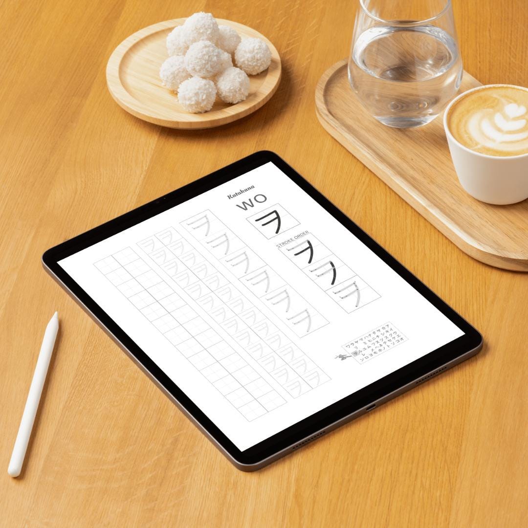 Hiragana and Katakana Practice Sheets | Japanese Writing Workbook PDF ...