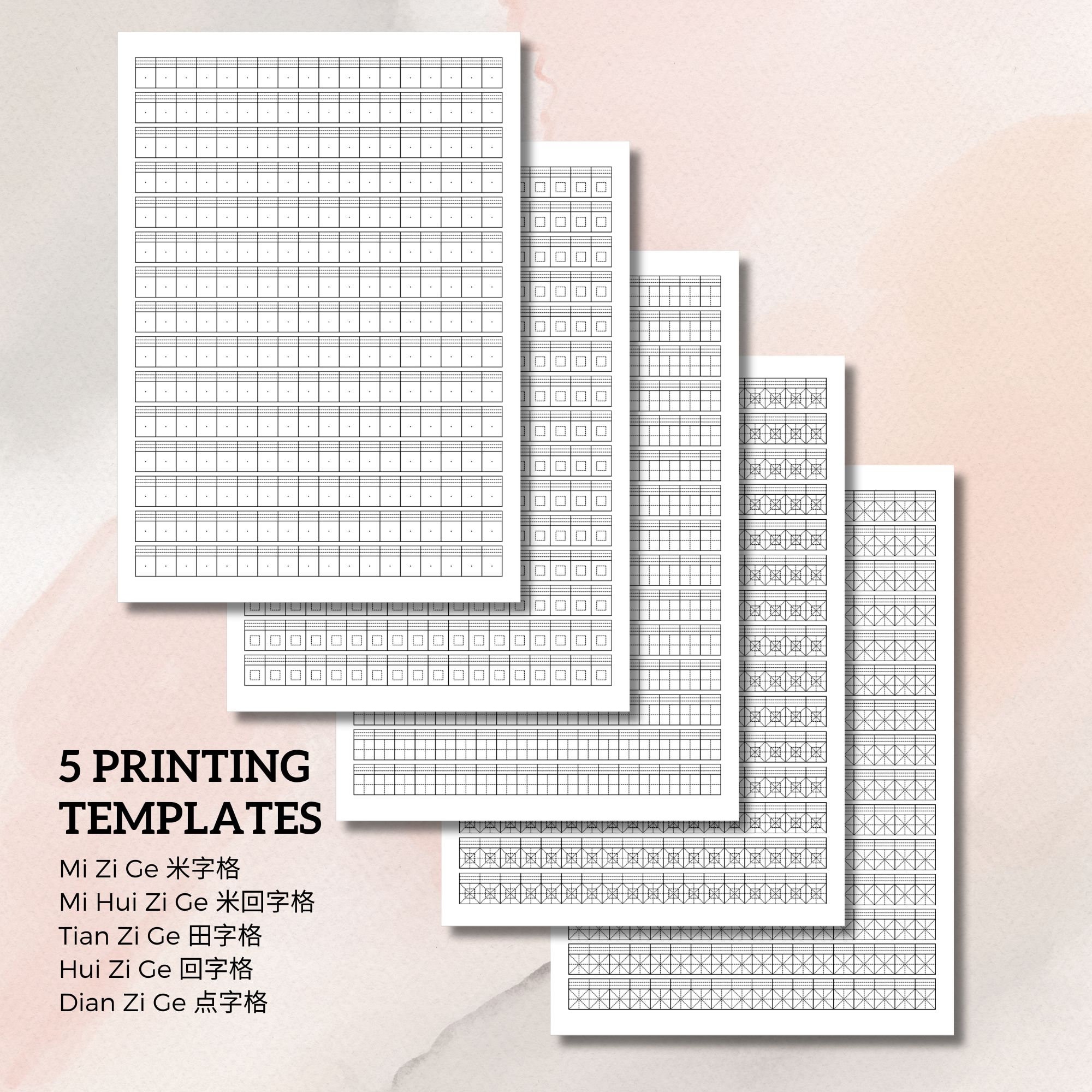 Chinese Writing Paper With Pinyin Japanese Manuscript Hanzi Handwriting ...