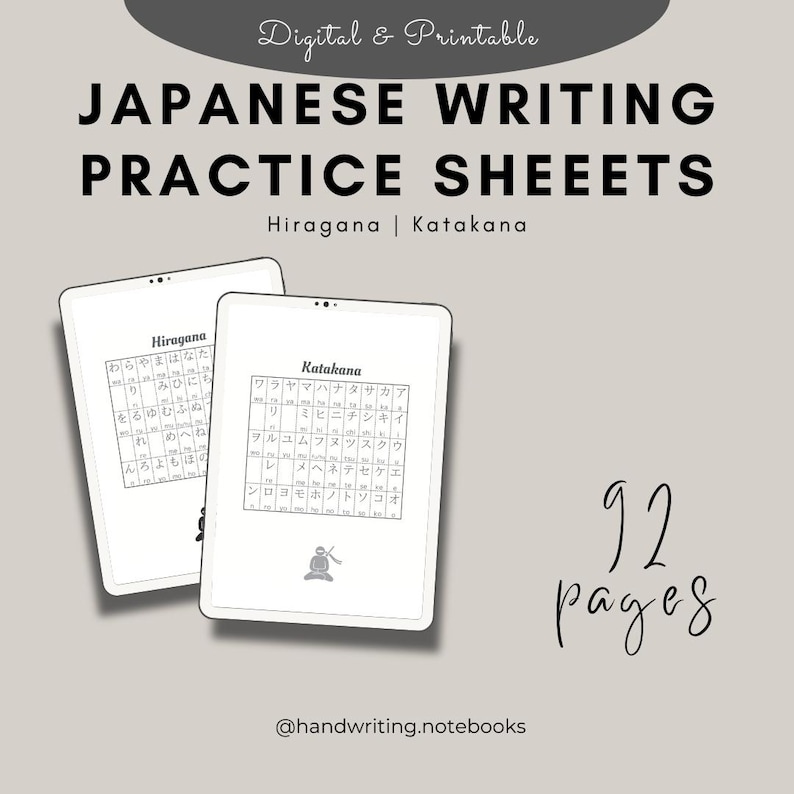 Hiragana and Katakana Practice Sheets | Japanese Writing Workbook PDF ...