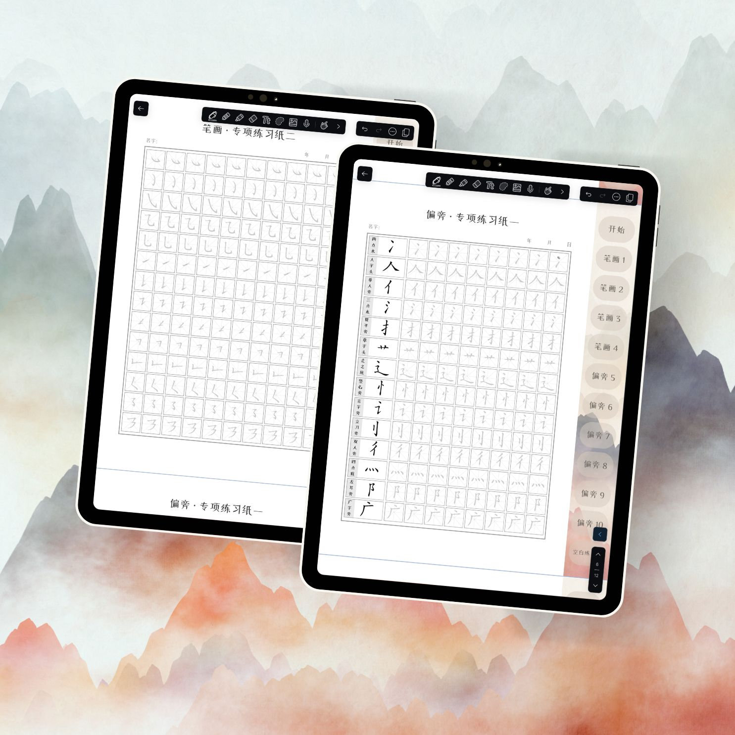 Chinese Handwriting Templates Notebook: Master Strokes and Radicals ...