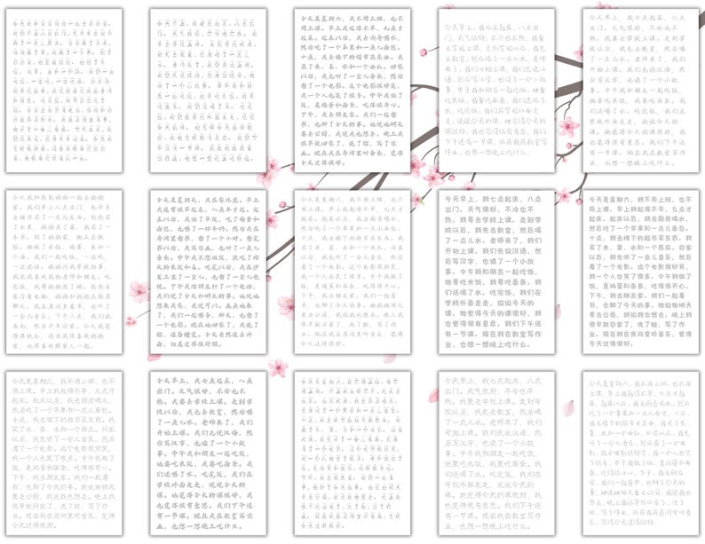 Tracing Chinese Characters Copybook | Printable HSK1 Practice Sheets ...