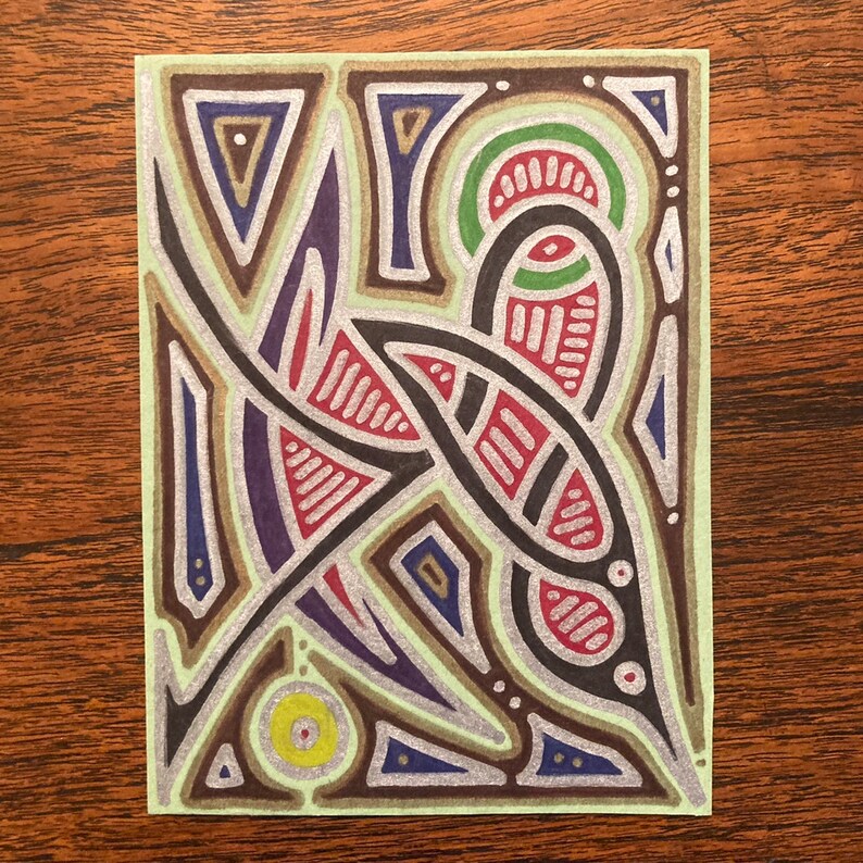 Entity ABSTRACT DRAWING Tribal Geometrical Minimalist Modern Art ...