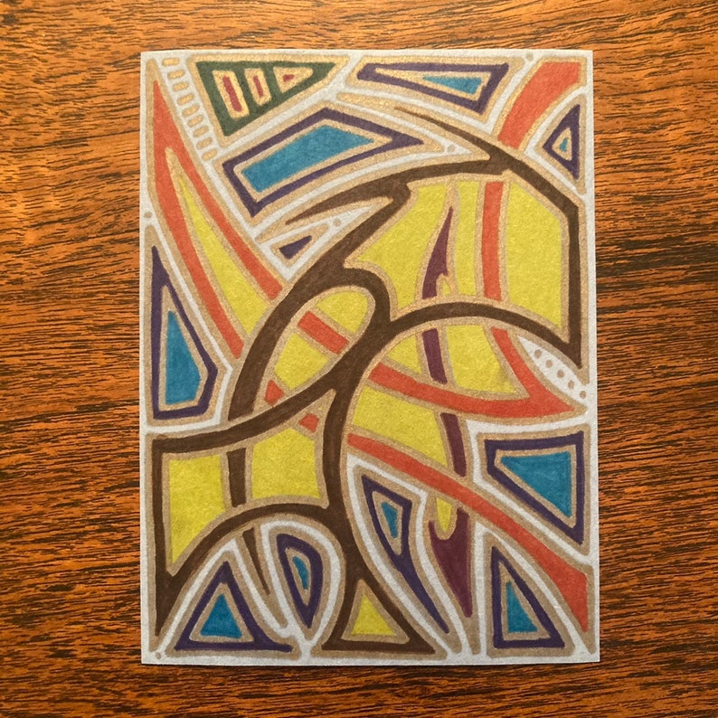 Vault ABSTRACT DRAWING Tribal Geometrical Minimalist Modern Art ...