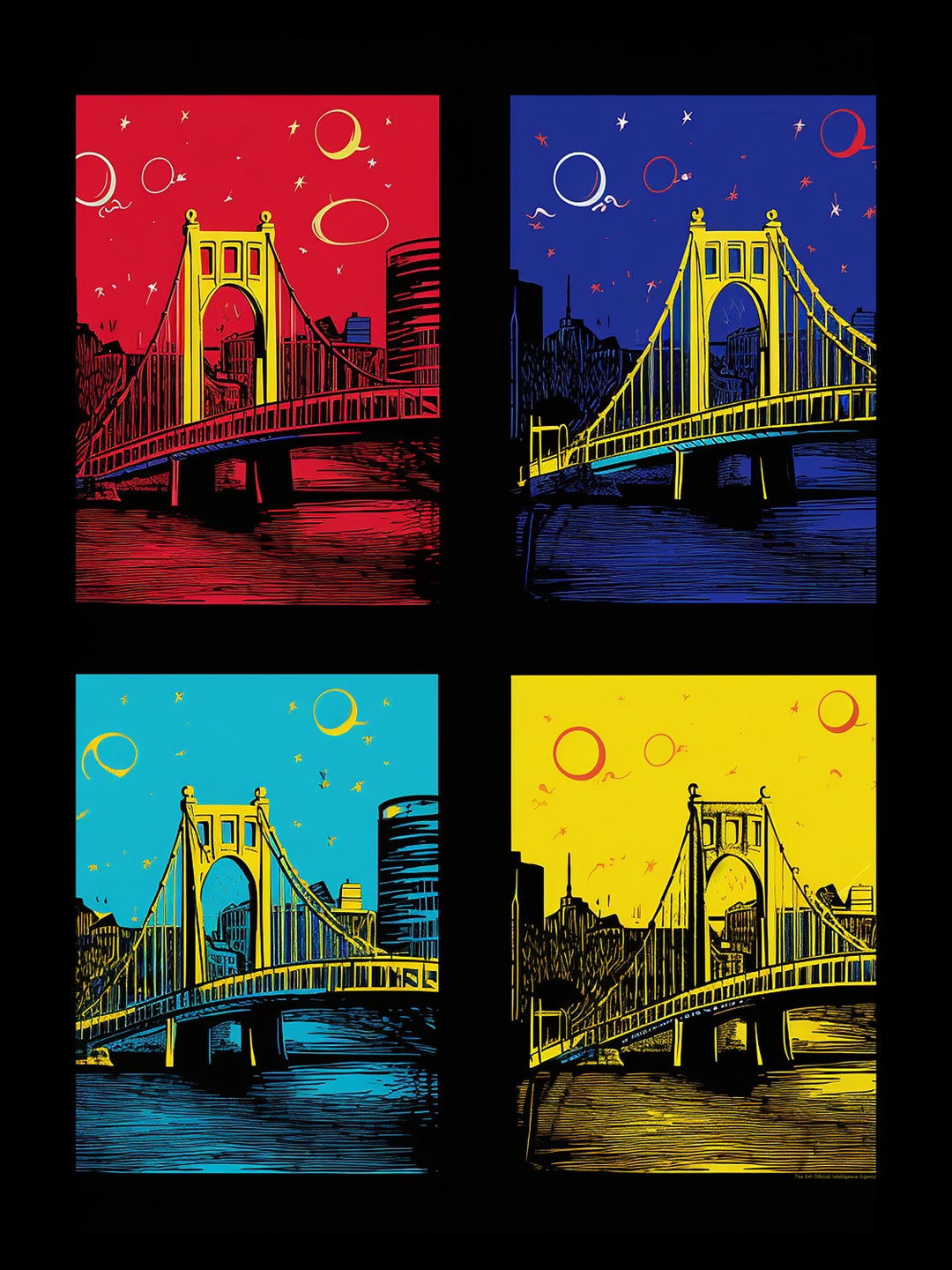 Aztec Gold: the Gates to the City Poster Pittsburgh Wall Art Warhol - Etsy