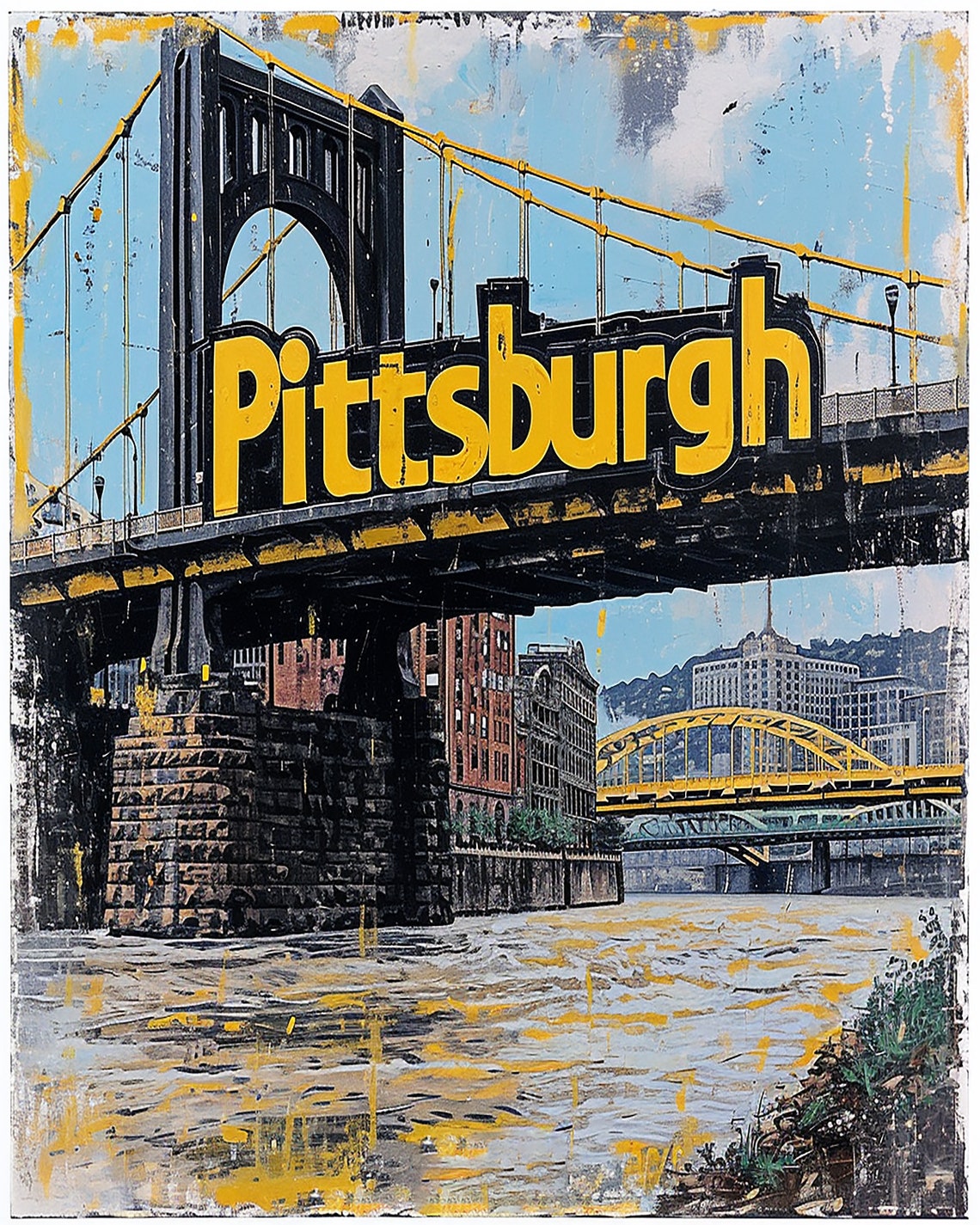Pittsburgh Poster Digital Wall Art - Bridgeburgh - Etsy