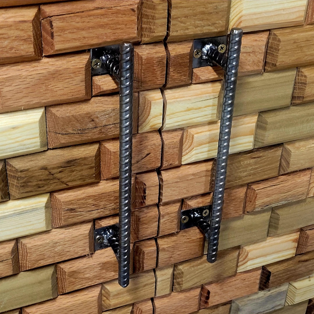 Handmade Rebar Cabinet Handle Set: Rustic Industrial Steel - Etsy