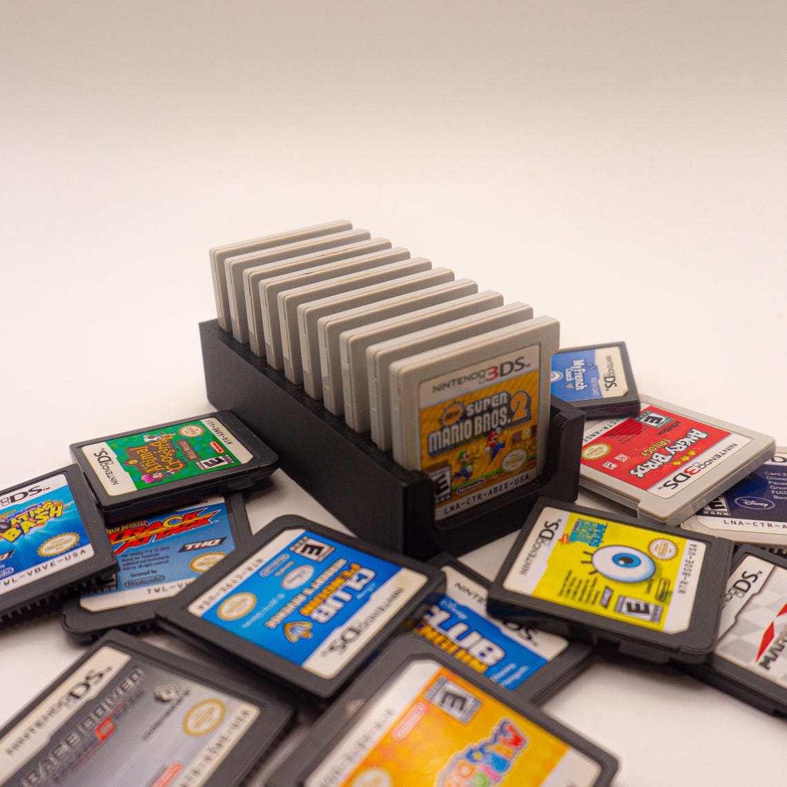 10-slot Nintendo Ds/3ds/dsi Game Cartridge Holder - Compact Black ...