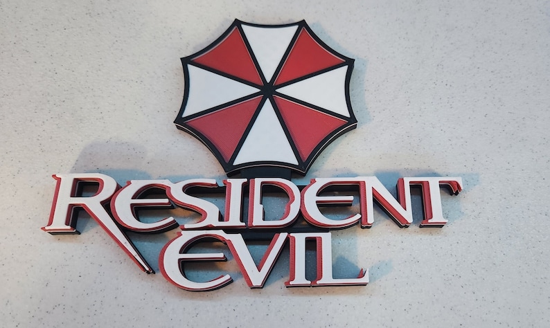 Resident Evil 3D Printed Logo Art - Etsy