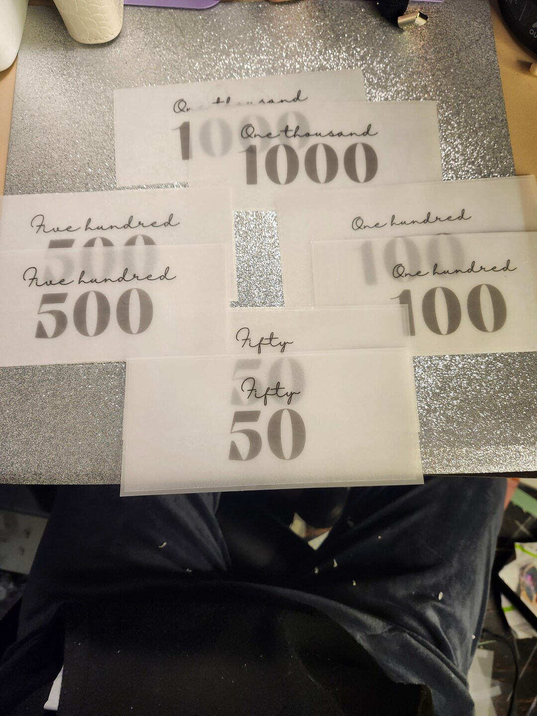 Vellum Frosted Money Placers - Etsy