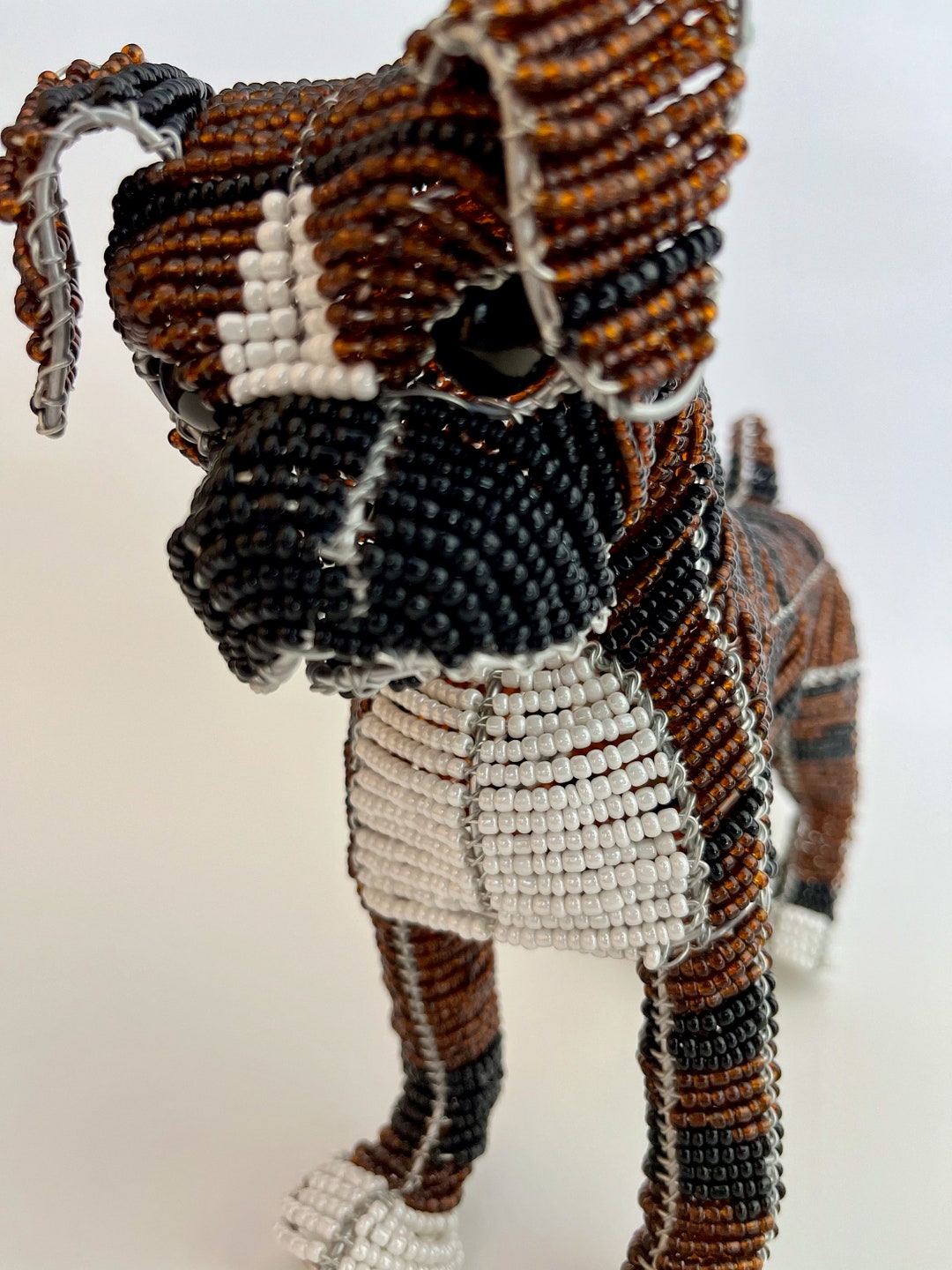 Vintage Beaded Boxer Dog Wire Sculpture - Etsy