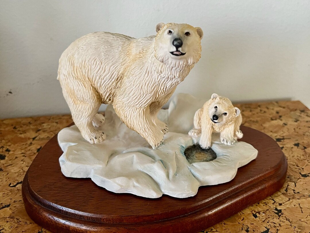 Vintage 1986 WWF "polar Bear & Cub" Border Fine Arts, the Chiltern ...