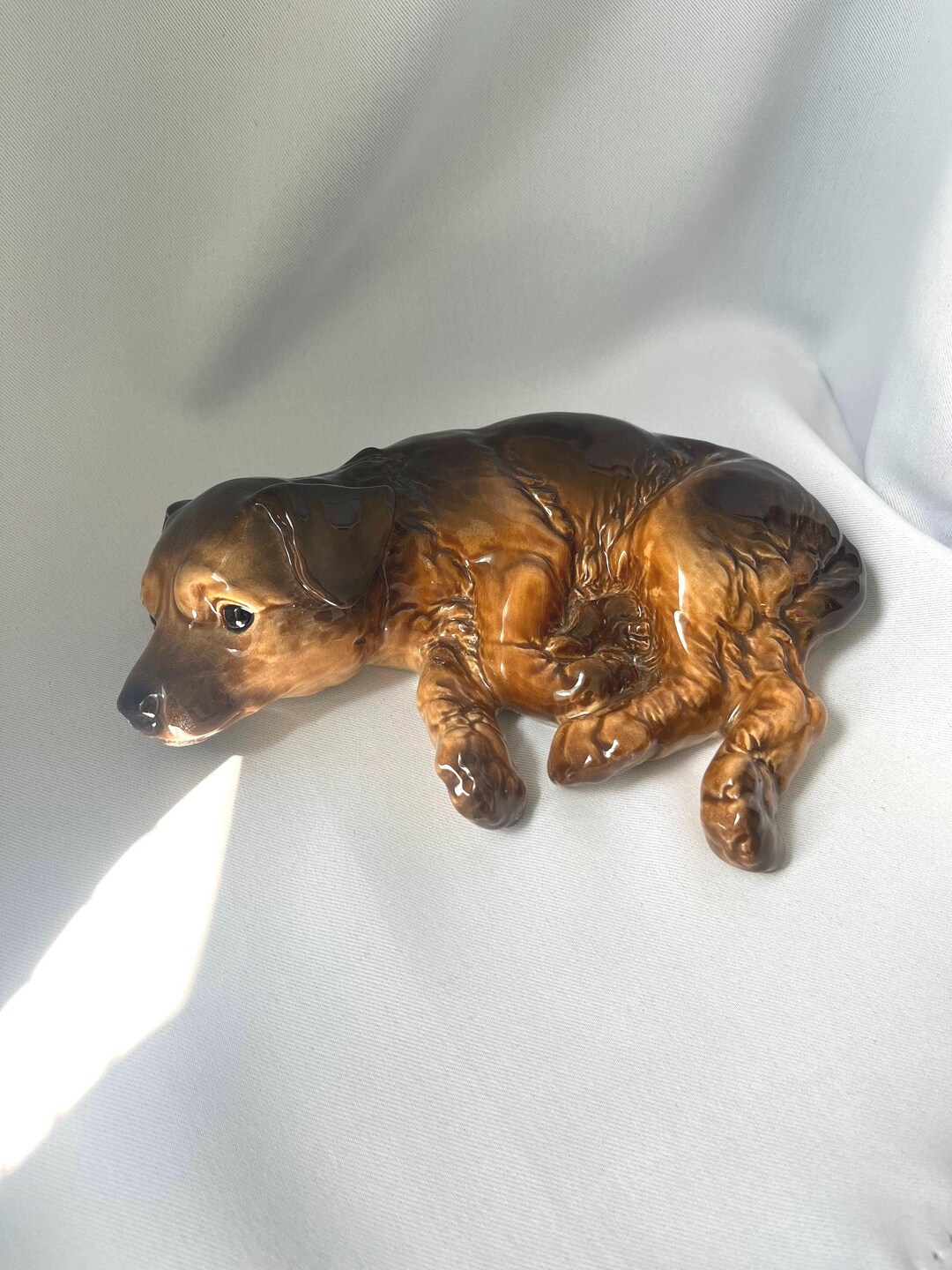 Goebel W Germany Porcelain Brown Dog Figurine, 1979, Laying Down ...