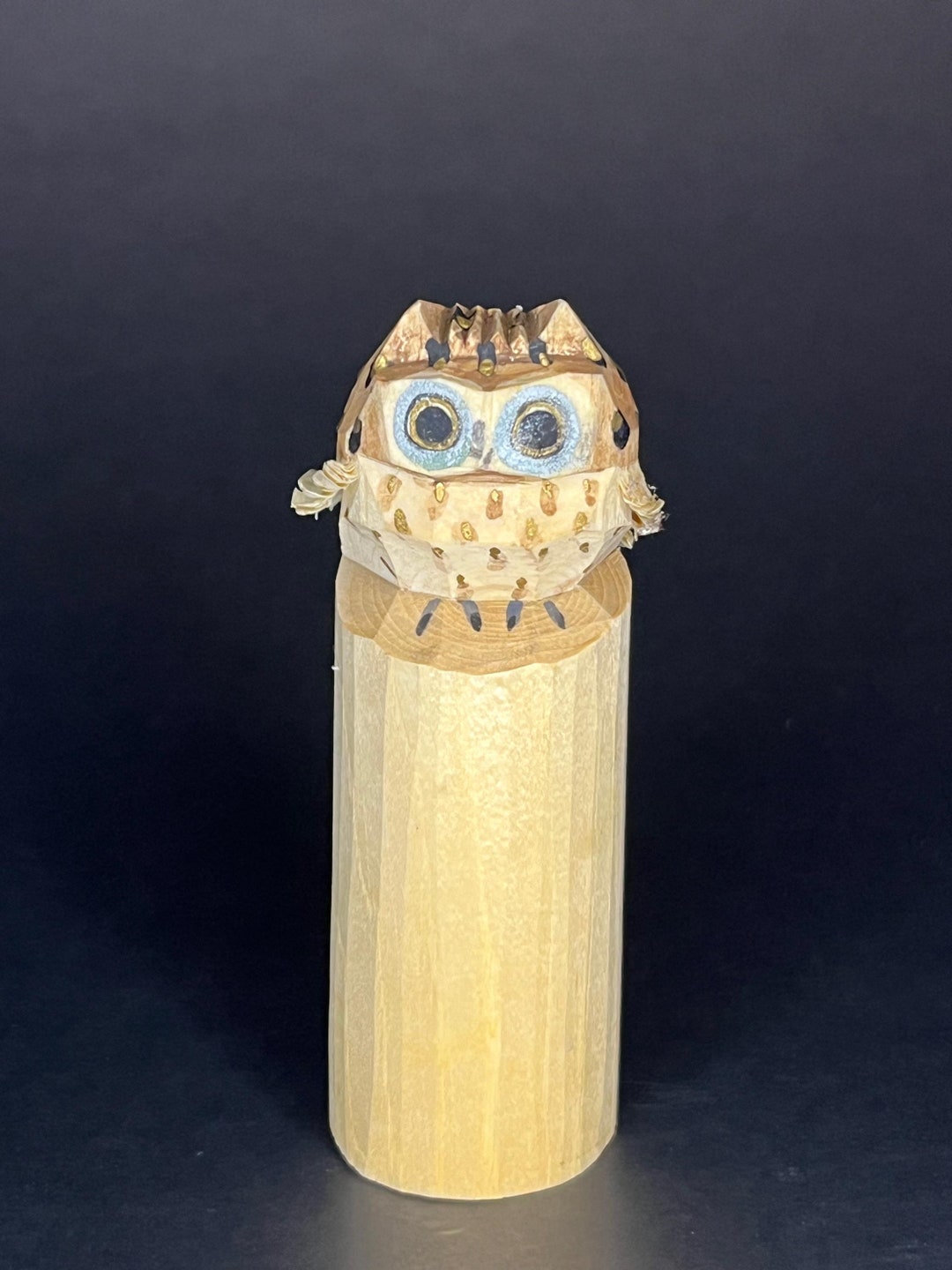 Vintage Japanese Sasano Ittobori Owl Figurine Wood Carved Good Luck ...