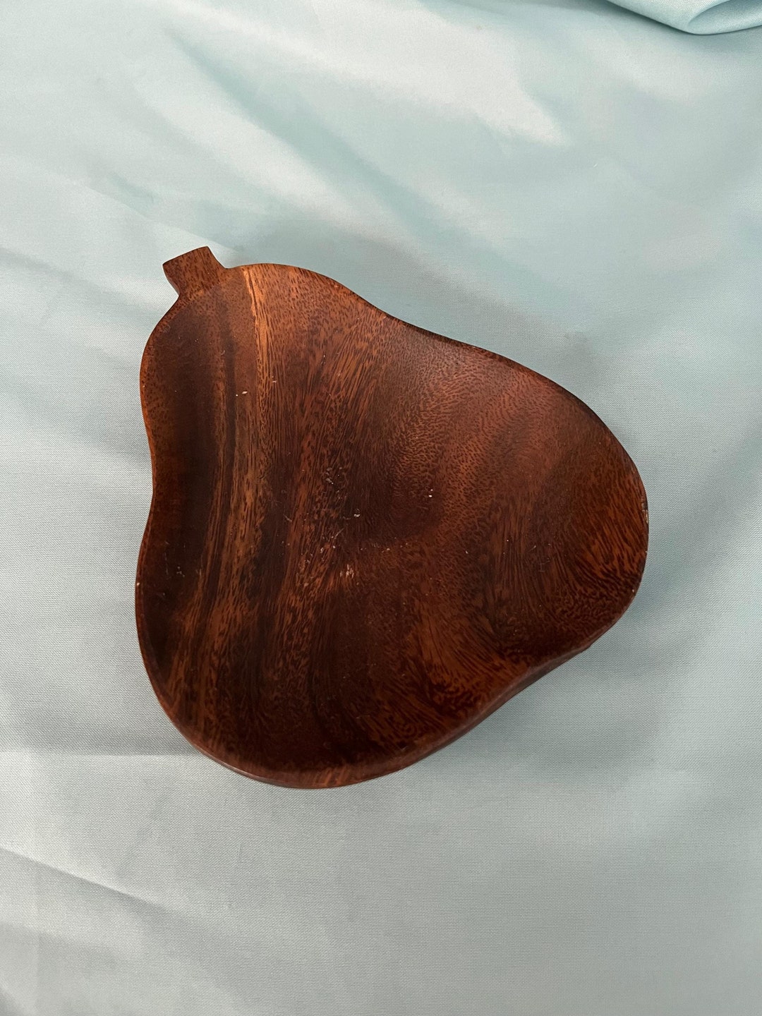 Vintage Teak Pear Bowl Handmade - Etsy