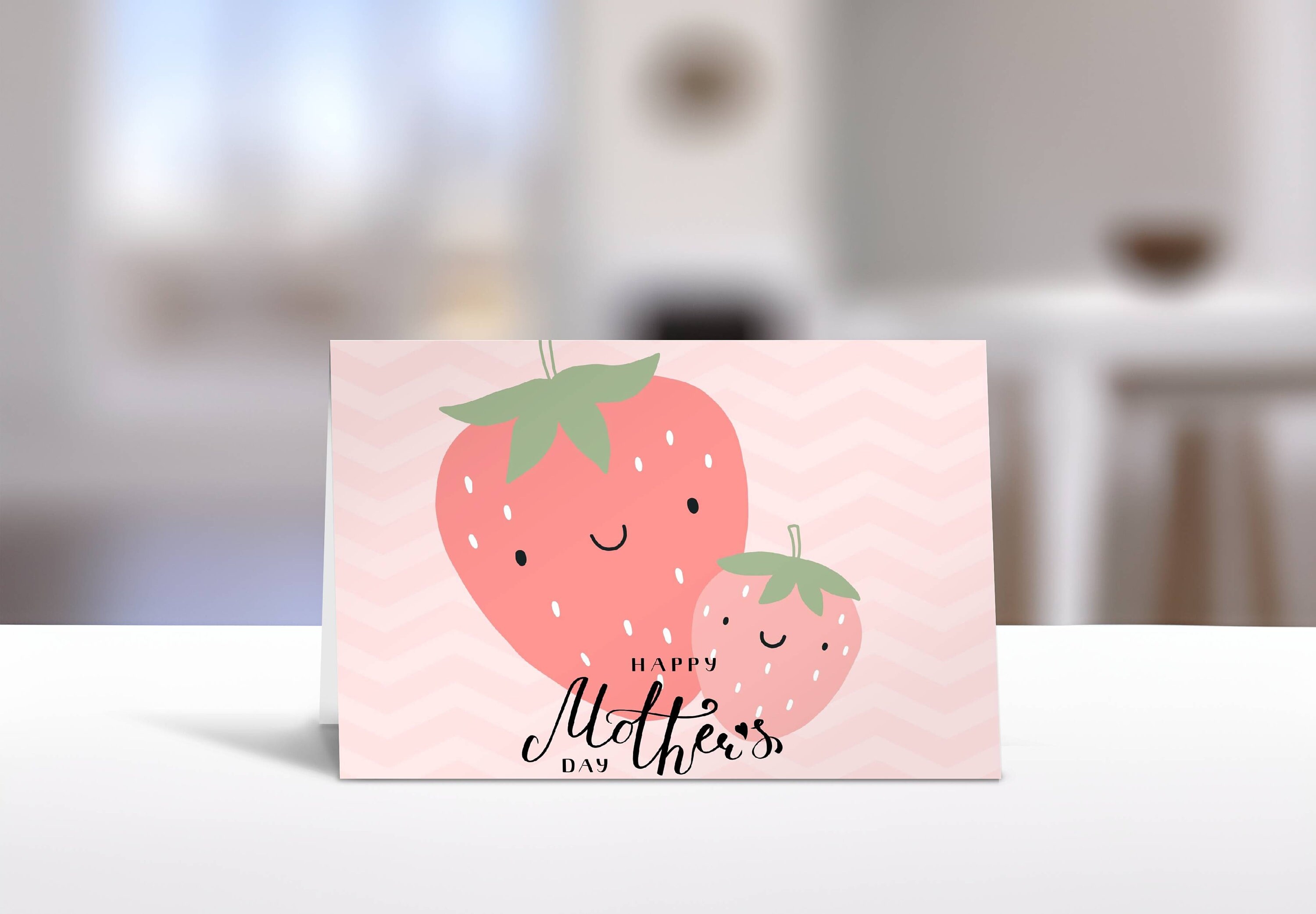 Printable Cute Strawberry Mother's Day Card, Happy Mother's Day ...