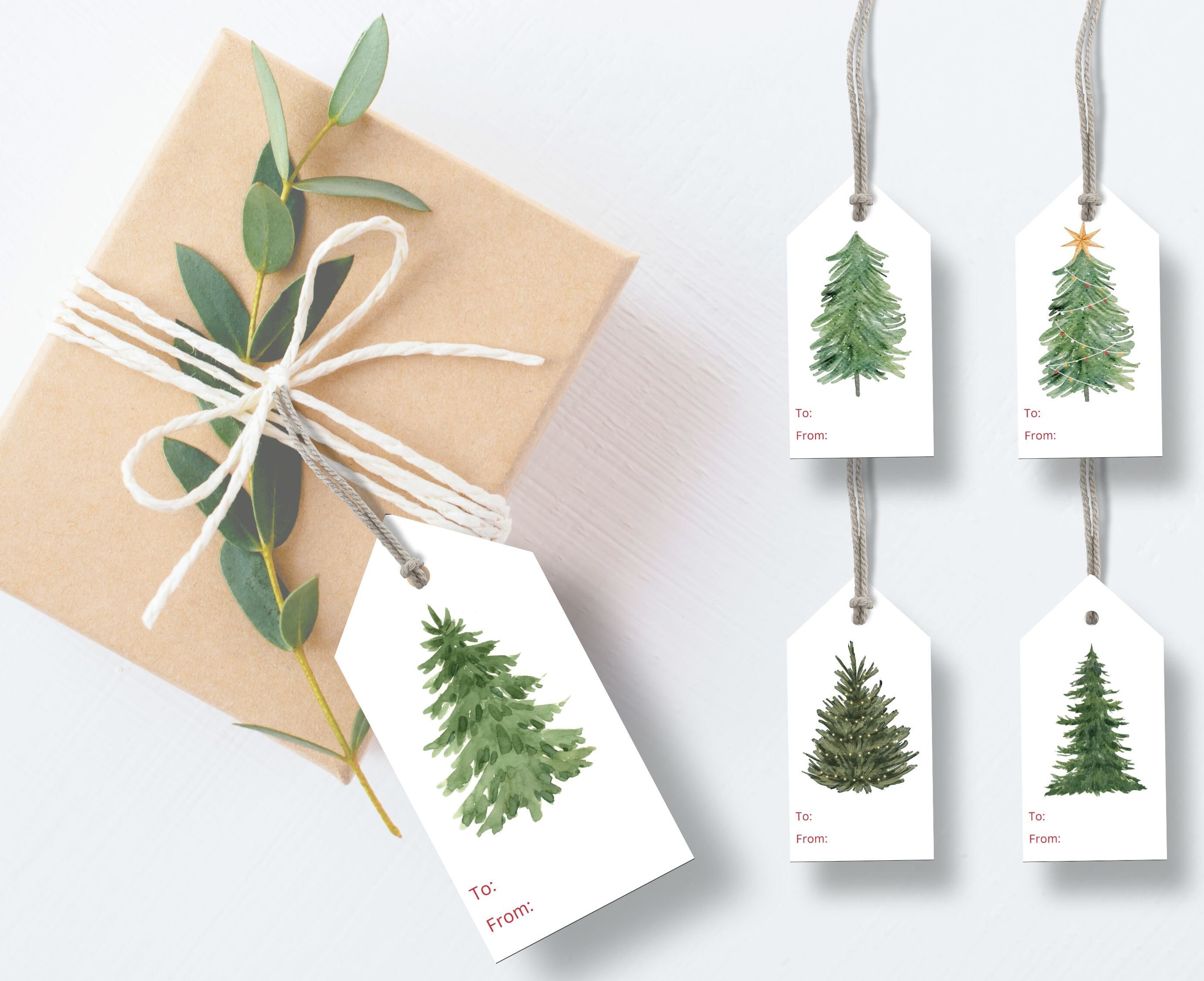 Printable Christmas Tree Gift Tags,holiday Gift Tags, DIY Gift Tags ...