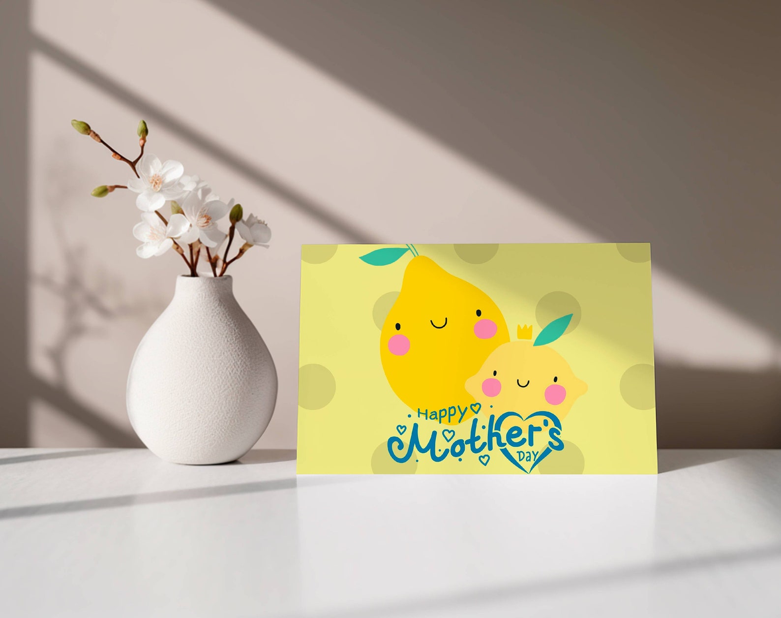 Printable Cute Lemon Mother's Day Card , Happy Mother's Day, Instant ...
