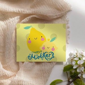 Printable Cute Lemon Mother's Day Card , Happy Mother's Day, Instant ...
