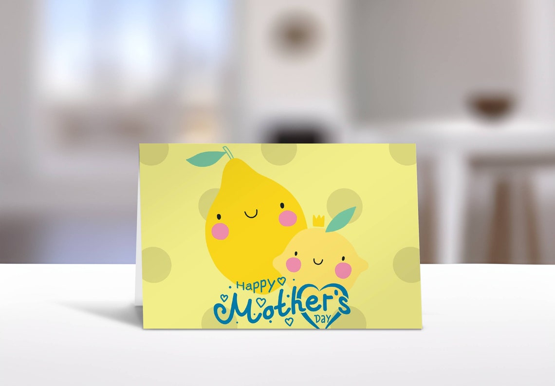 Printable Cute Lemon Mother's Day Card , Happy Mother's Day, Instant ...