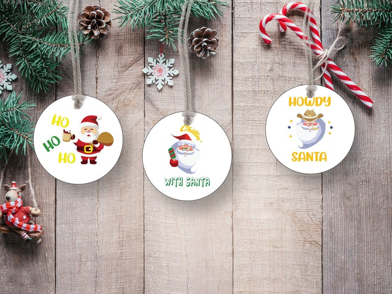 Printable Santa Gift Tags,holiday Gift Tags, DIY Gift Tags, Holiday ...