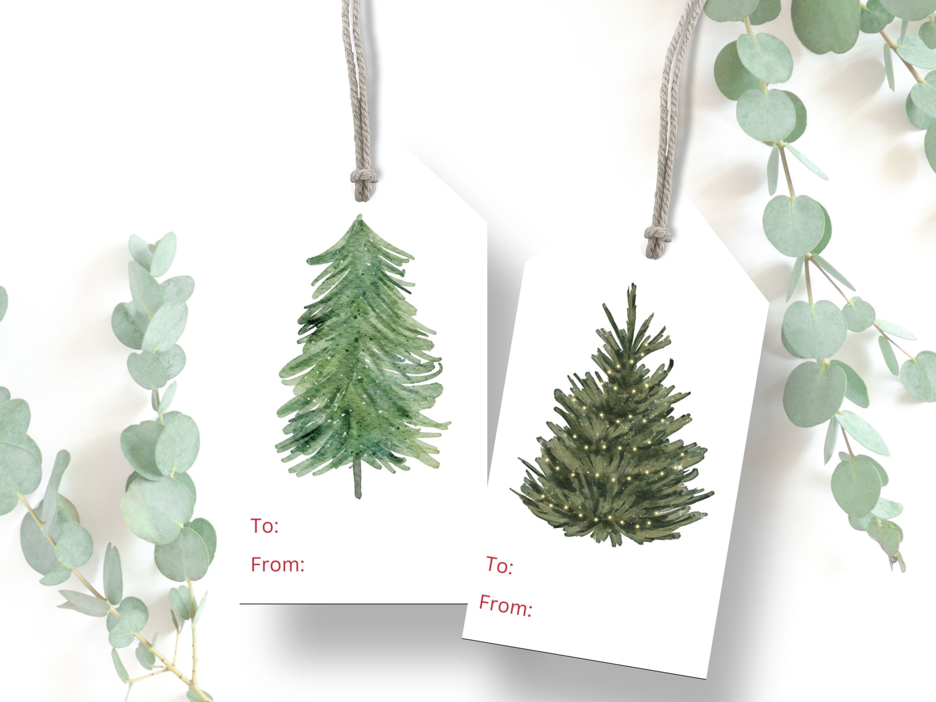 Printable Christmas Tree Gift Tags,holiday Gift Tags, DIY Gift Tags ...