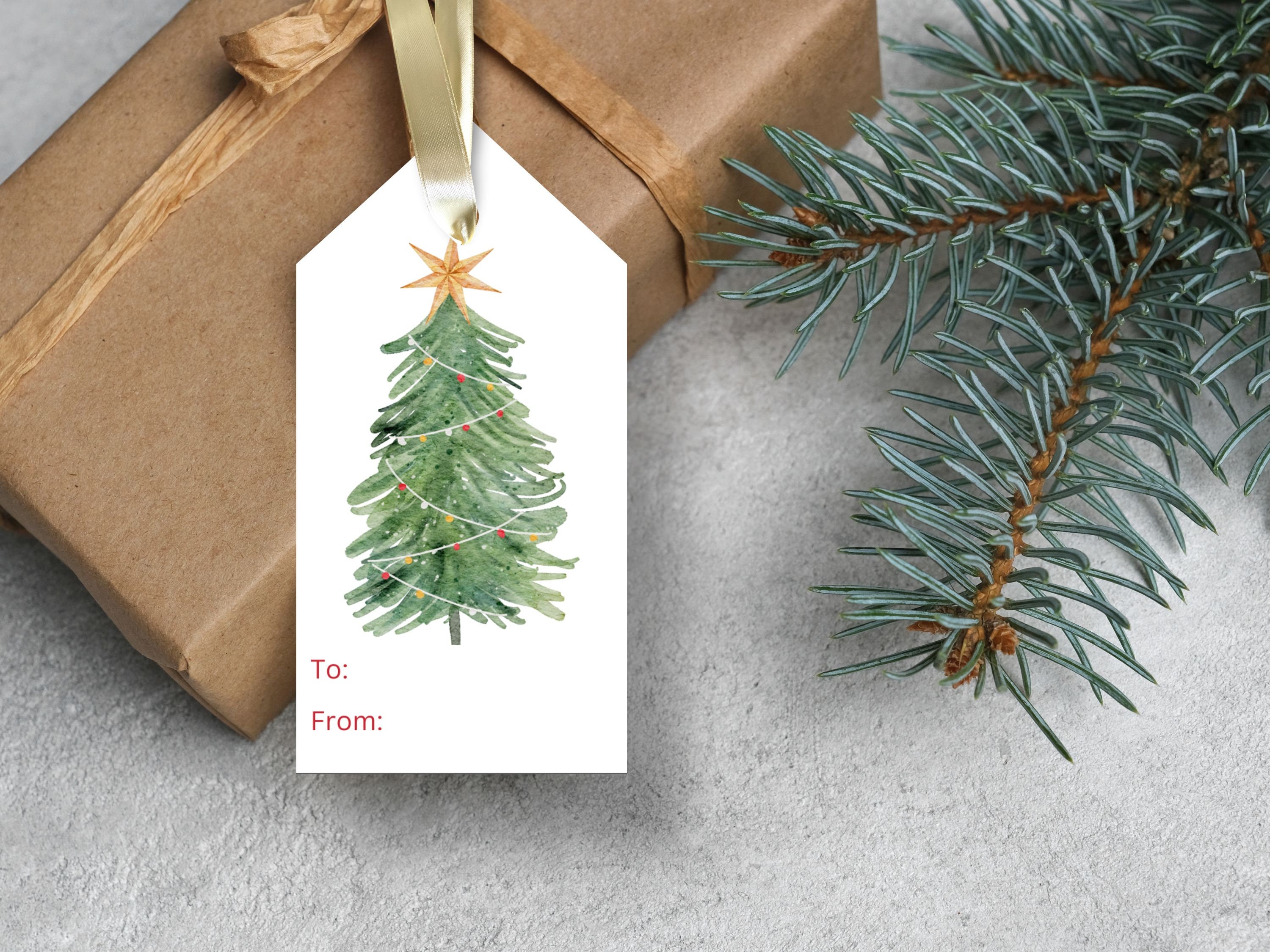Printable Christmas Tree Gift Tags,holiday Gift Tags, DIY Gift Tags ...