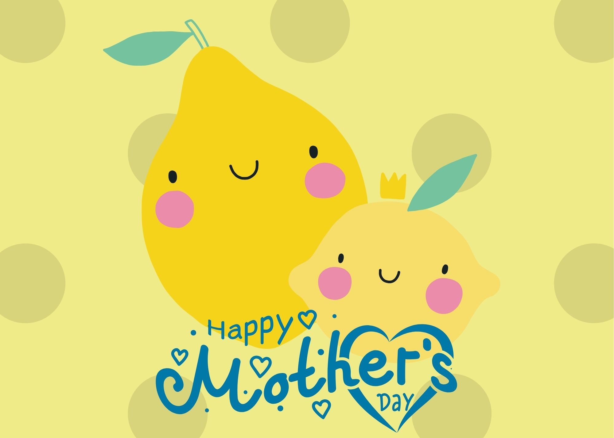 Printable Cute Lemon Mother's Day Card , Happy Mother's Day, Instant ...