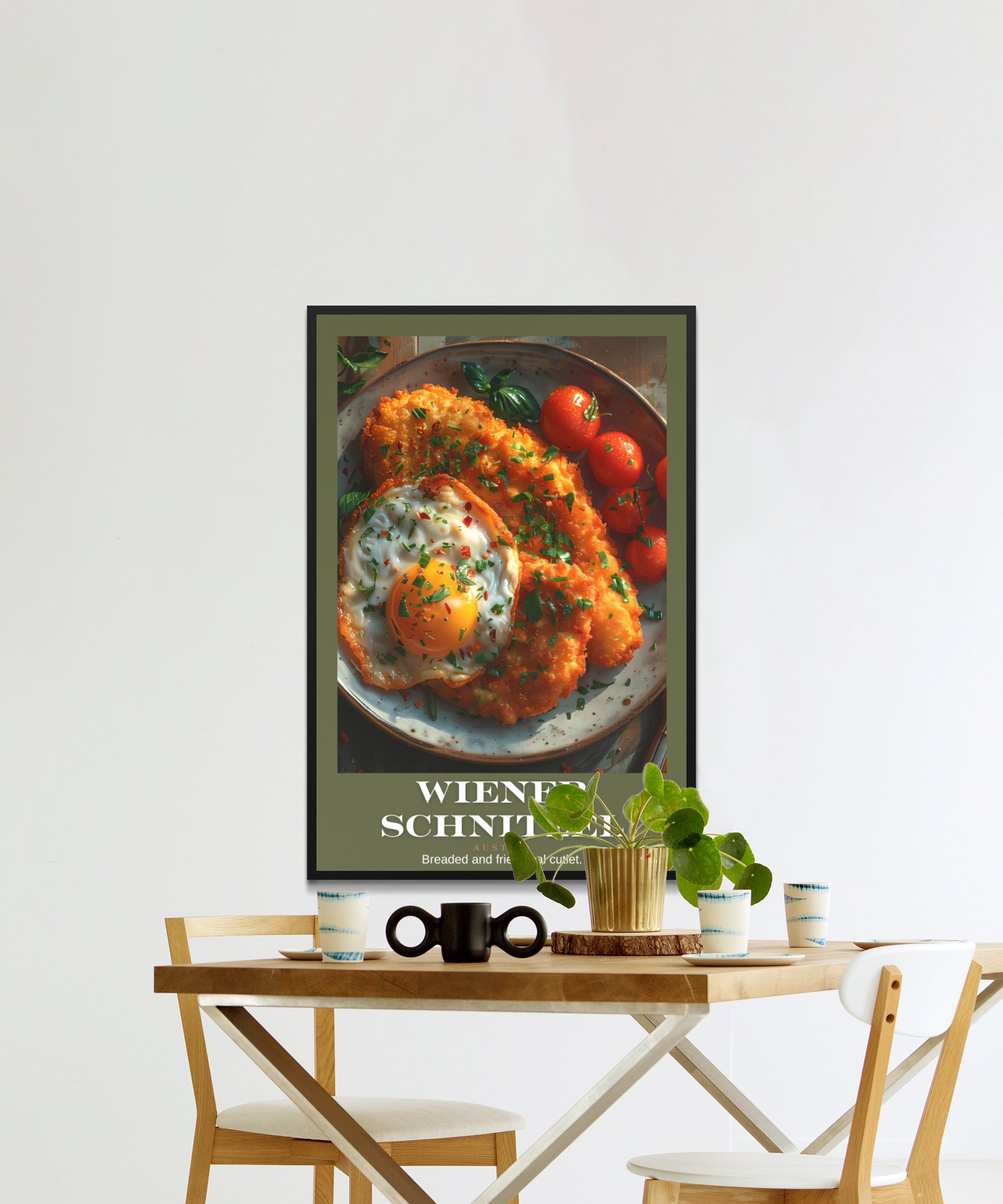 Traditional Austrian Wiener Schnitzel Wall Art, Kitchen Decor, Culinary ...