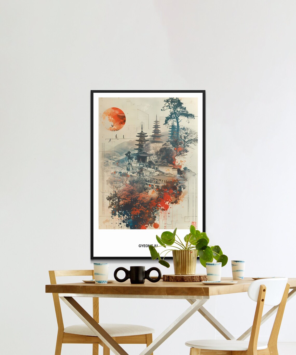 Vintage Gyeongju South Korea Wall Art, Asian-inspired Cityscape Decor ...