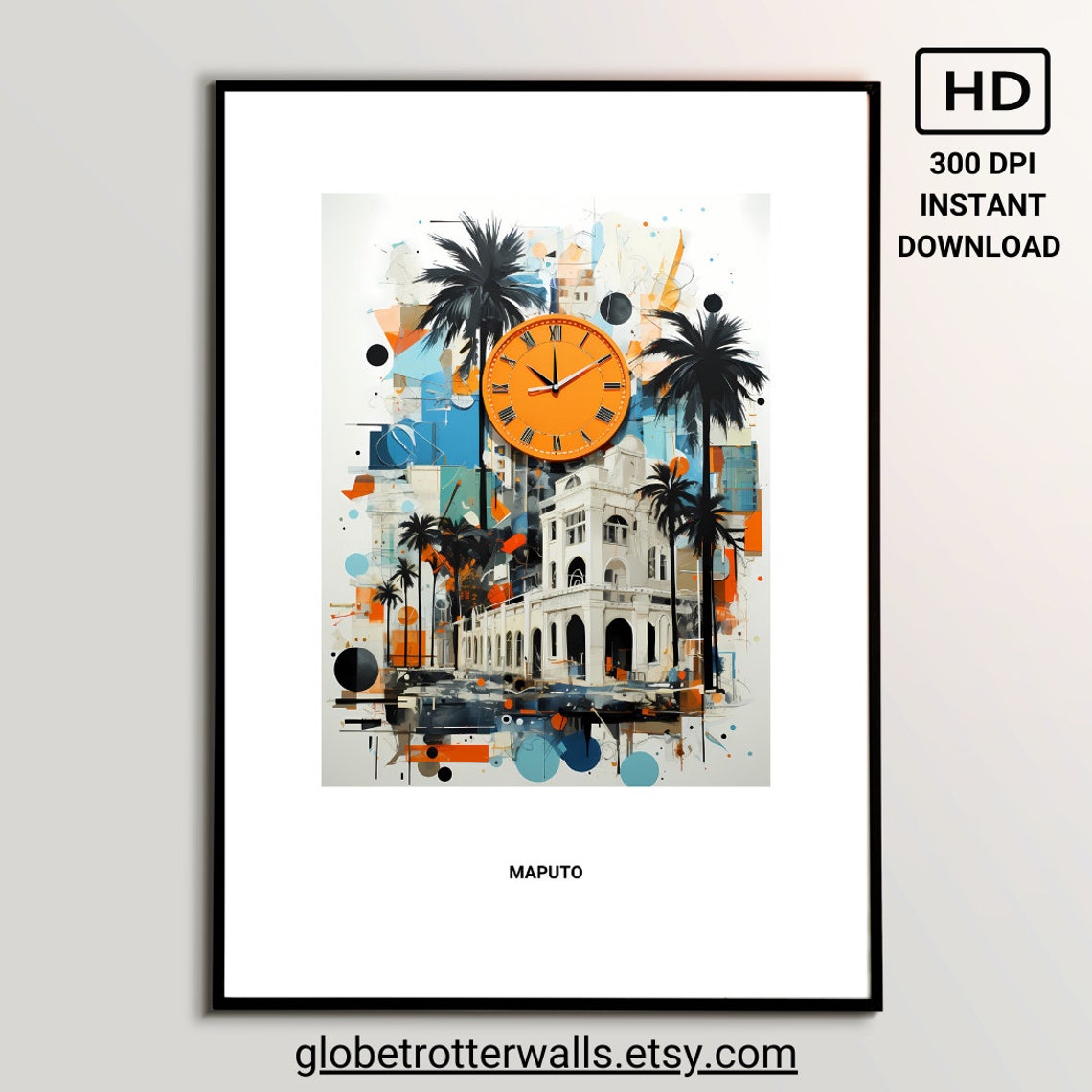 Maputo Poster Maputo Wall Art Mozambique Wall Art Denmark Pastel ...