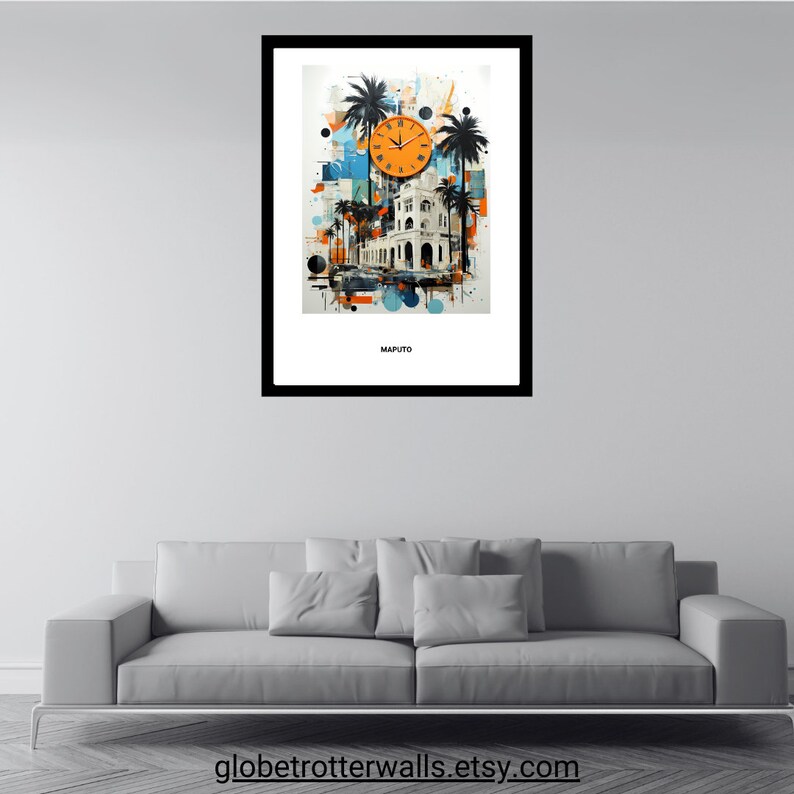 Maputo Poster Maputo Wall Art Mozambique Wall Art Denmark Pastel ...