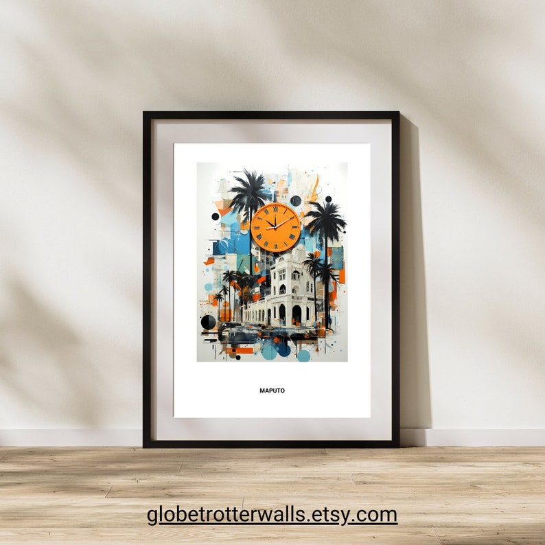 Maputo Poster Maputo Wall Art Mozambique Wall Art Denmark Pastel ...